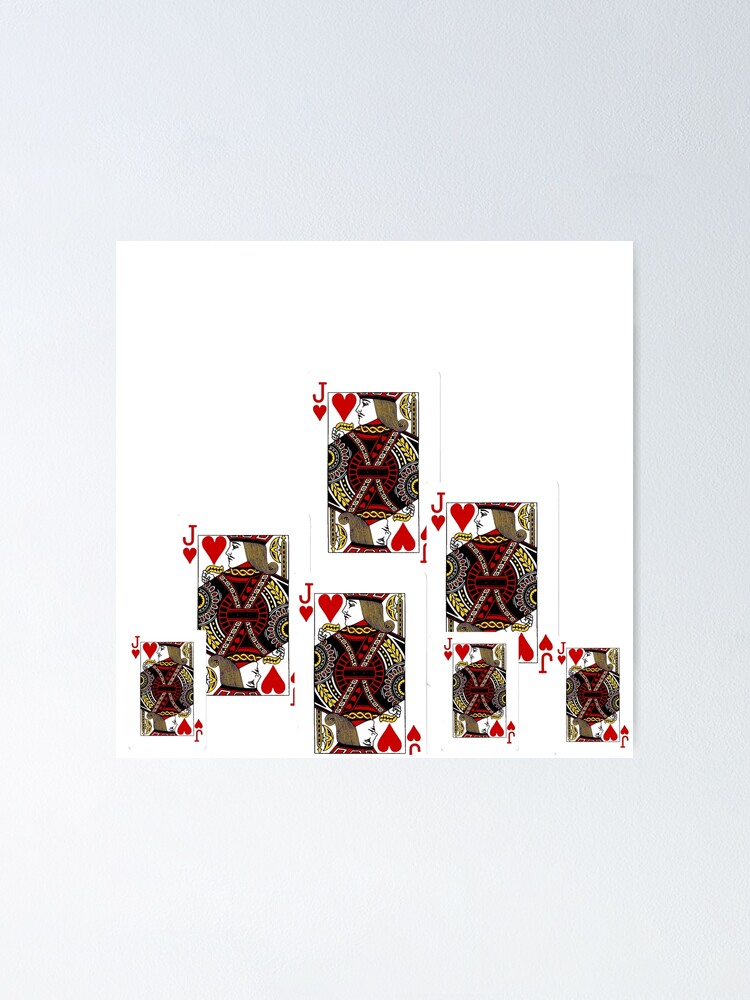 " RED HEARTS JACKS PLAYING CARDS ART," Poster by sharlesart | Redbubble
