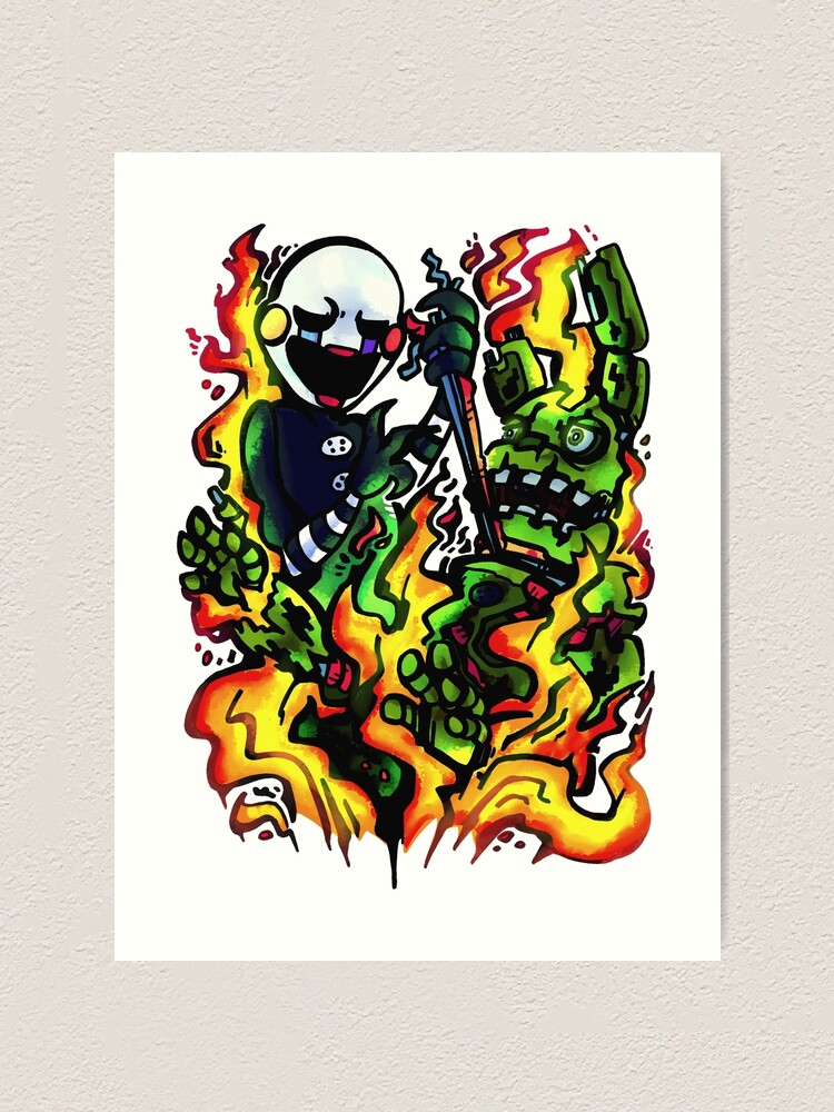 "Five Nights at Freddy's Springtrap and The Puppet" Art Print by ...