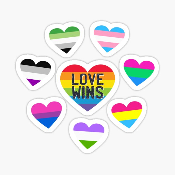 "Pride LGBTQI - Love Wins" Sticker for Sale by boobear247 | Redbubble