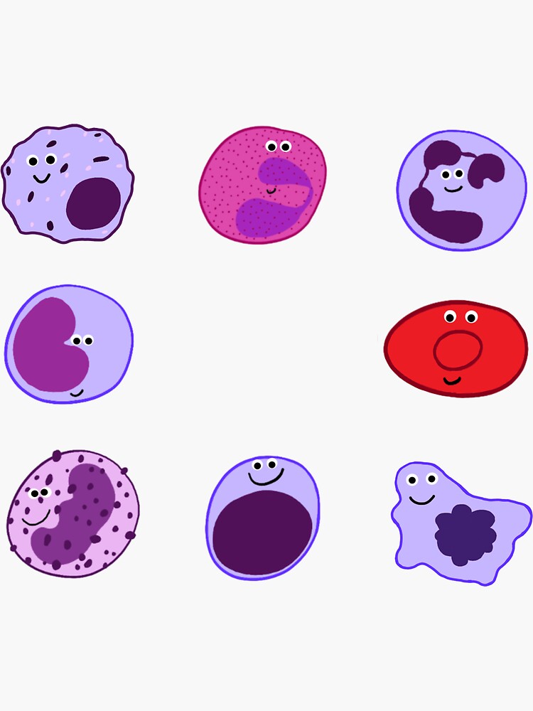 "Smiley Blood Cells" Sticker for Sale by starrypanda | Redbubble
