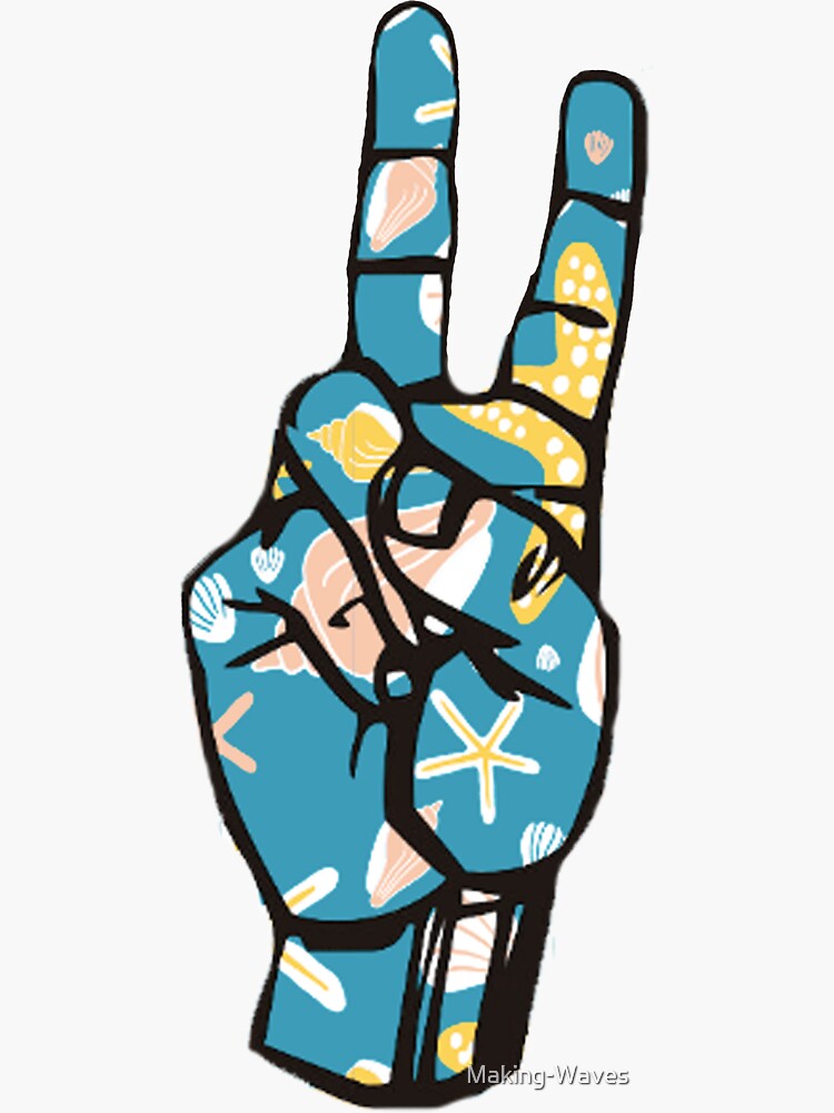 "Beach Peace Sign" Sticker by Making-Waves | Redbubble