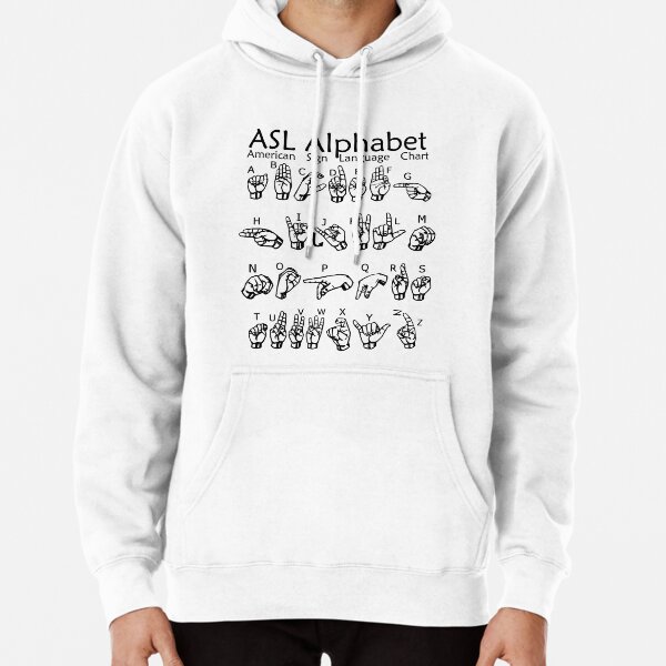 "ASL Alphabet American Sign Language Chart" Pullover Hoodie for Sale by ...