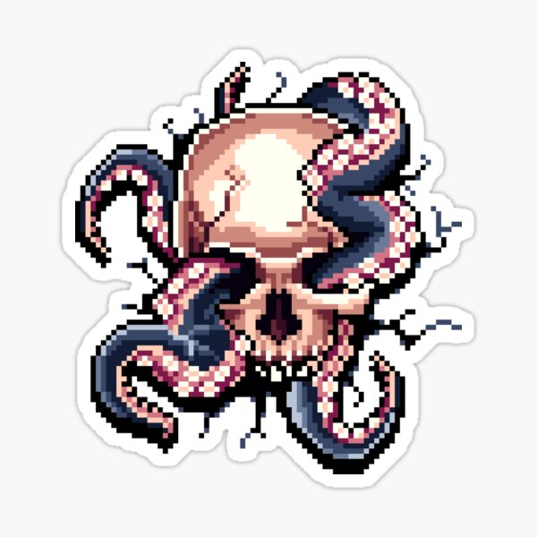 Pixel Octopus Stickers | Redbubble