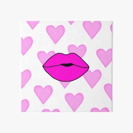 "Pink Heart Lips" Art Board Print by passionatelyem | Redbubble