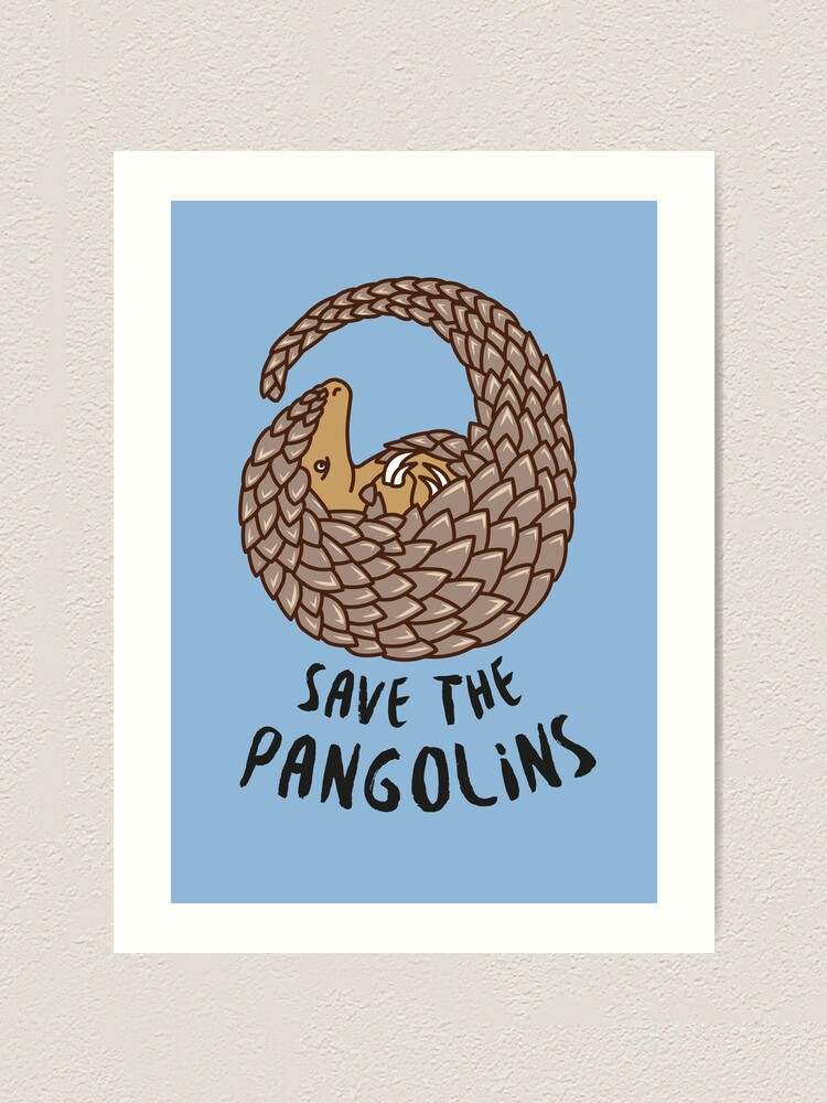 "Save the Pangolins - Curled up Pangolin" Art Print by Bangtees | Redbubble