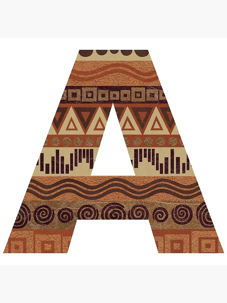 "Letter A Leather Look Pattern Tribal Ethnic Monogram Initial" Poster ...