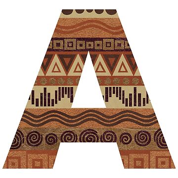 "Letter A Leather Look Pattern Tribal Ethnic Monogram Initial" Poster ...