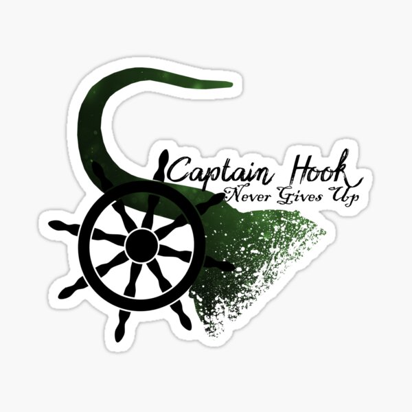 "Captain Hook Never Gives Up - Design" Sticker for Sale by AngeliaLucis ...