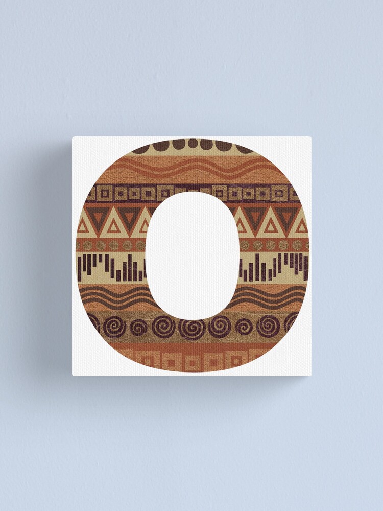 "Letter O Leather Look Pattern Tribal Ethnic Monogram Initial" Canvas ...