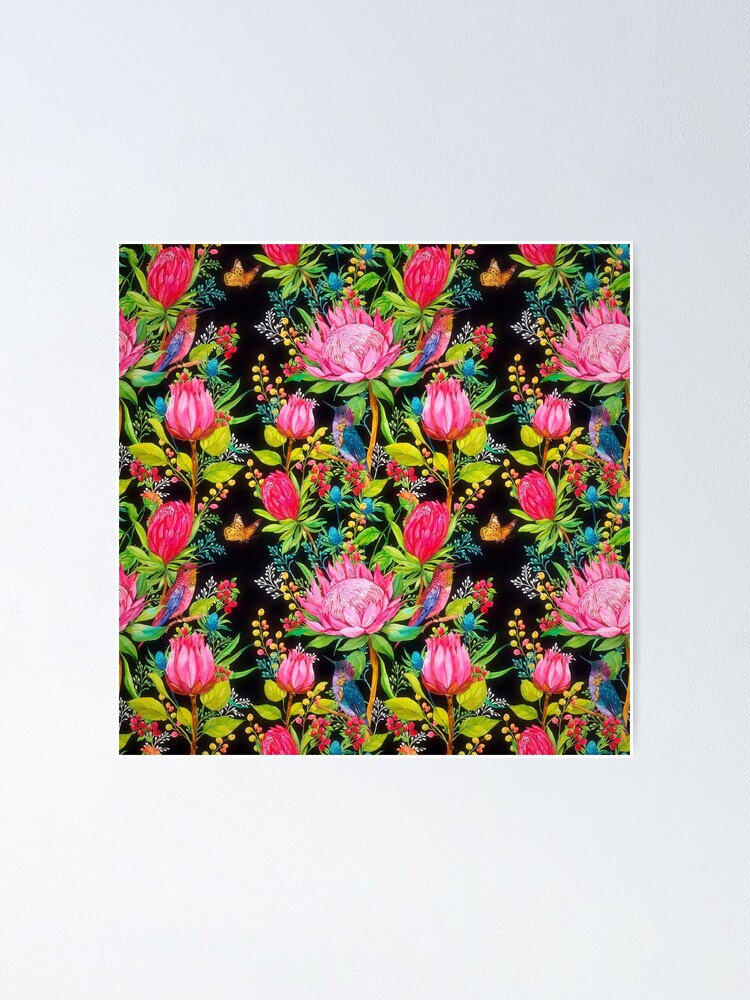 Póster «Patrón de colibrí exótico» de Amanda-Lakey | Redbubble