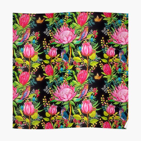 Póster «Patrón de colibrí exótico» de Amanda-Lakey | Redbubble