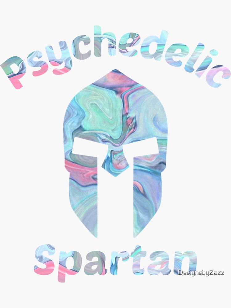 "Spartan Helmet | Psychedelic Warrior Shirt | Ancient Sparta " Sticker ...