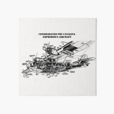 "Consolidated PBY Catalina Amphibious Airplane - Cutaway Drawing" Art ...