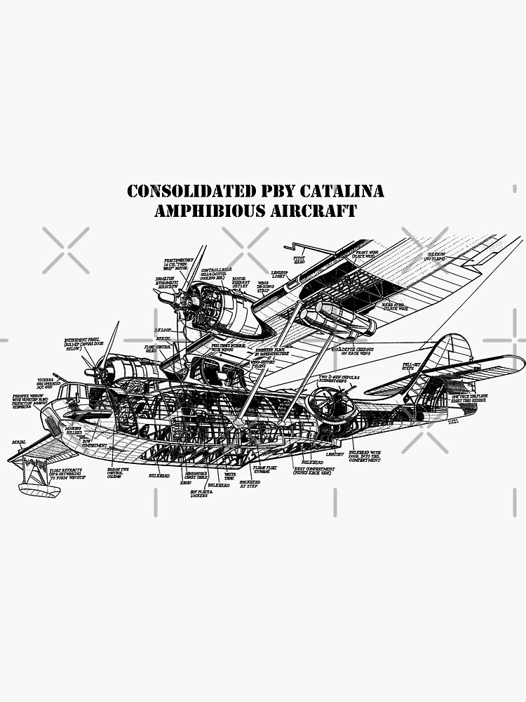 "Consolidated PBY Catalina Amphibious Airplane - Cutaway Drawing ...