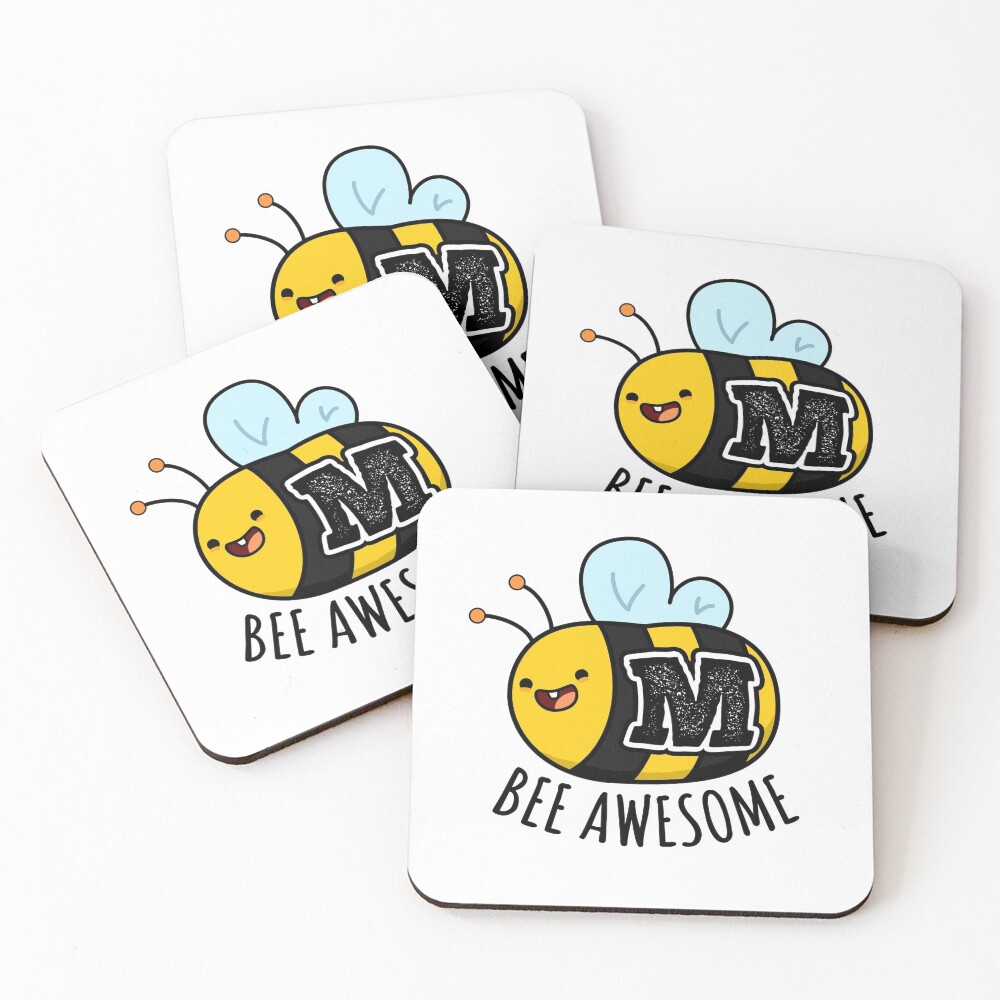 "Alphabet Letter M Bee Awesome " Coasters (Set of 4) for Sale by ...