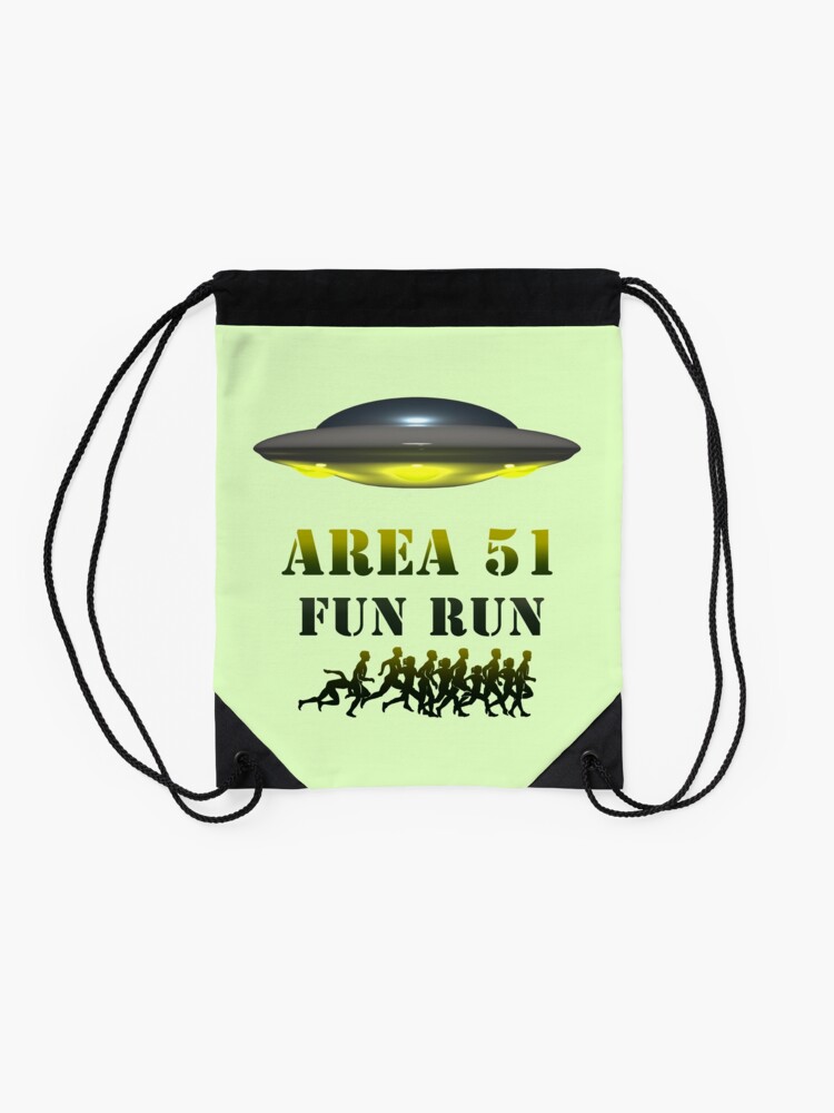 "Area 51 Fun Run" Drawstring Bag for Sale by Gravityx9 | Redbubble