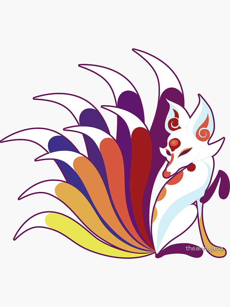 "Nine Tailed Fox" Sticker for Sale by theannajano | Redbubble