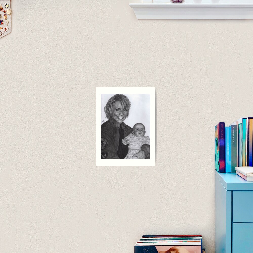 "Amanda Tapping and baby Olivia" Art Print by XFchemist-Art | Redbubble