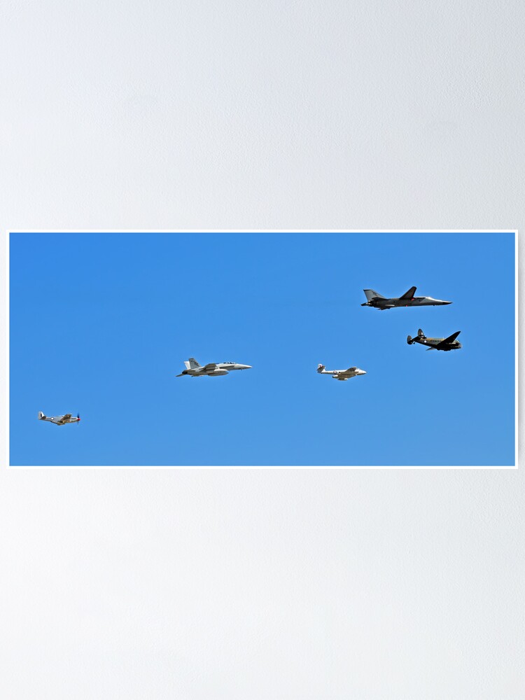"From Past to Present, Aircraft Fly Past" Poster for Sale by bazcelt ...
