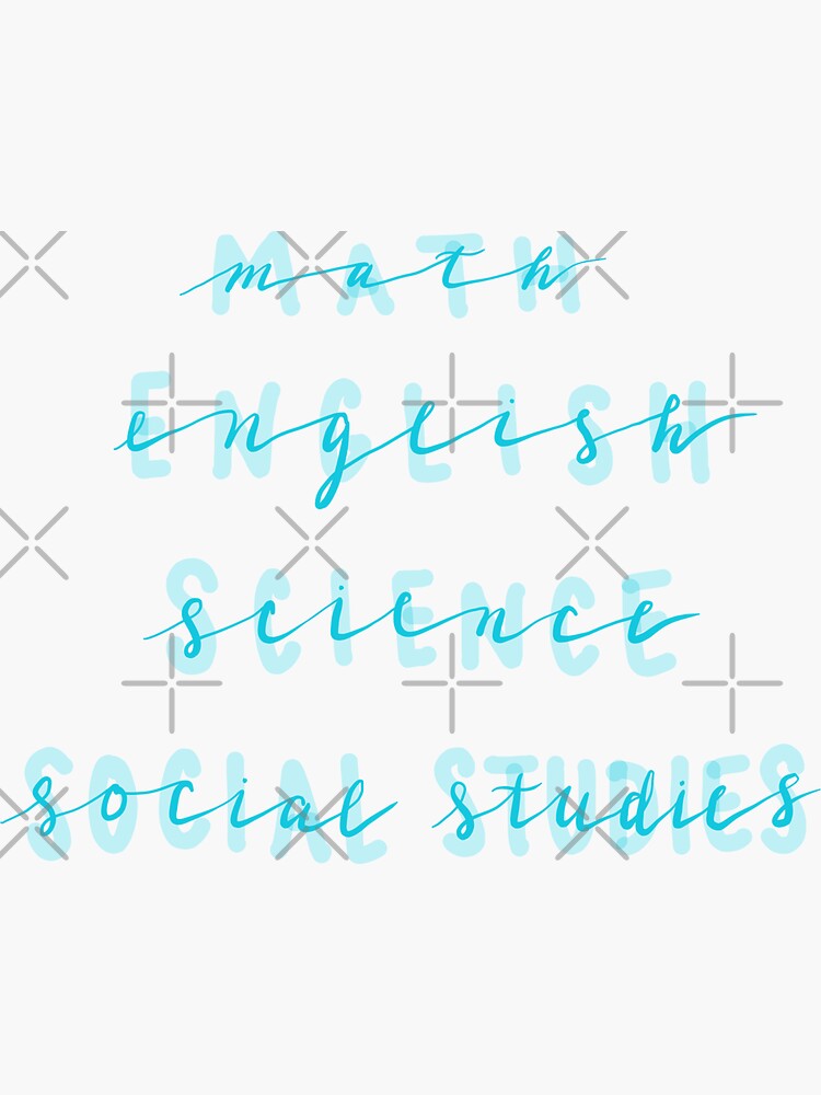 "Blue Math, Science, English, Social Studies Print and Cursive Class ...