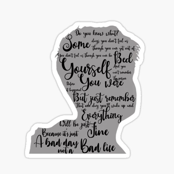 "Andy Fowler quote ‘bad day not a bad life’" Sticker by megsarrt ...