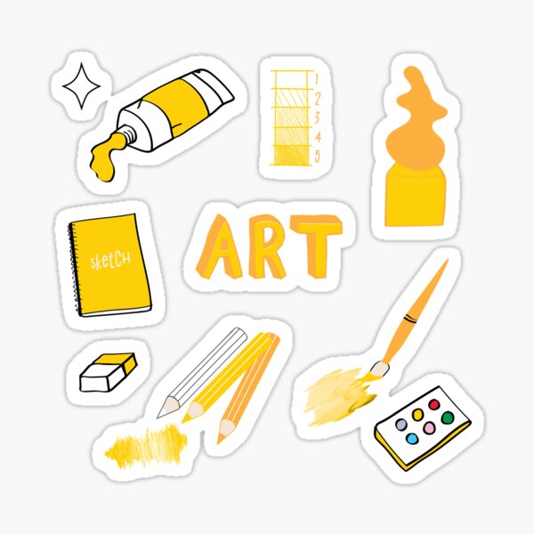 "Yellow Art School Subject Sticker Pack" Sticker by The-Goods | Redbubble