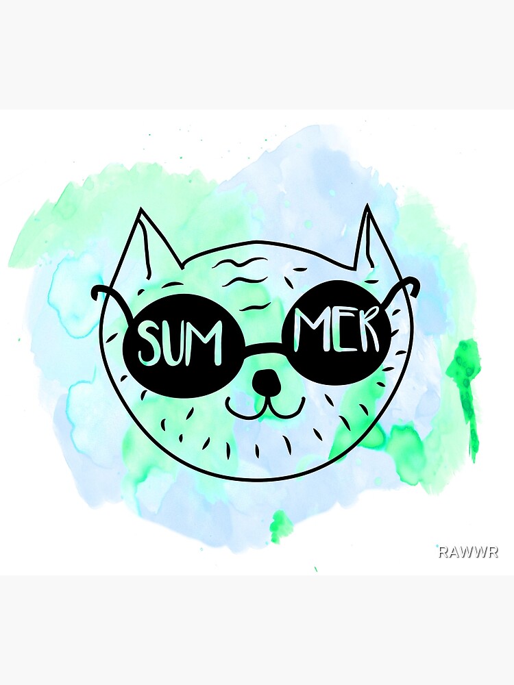 "Cute Artsy summer cat" Poster by RAWWR | Redbubble