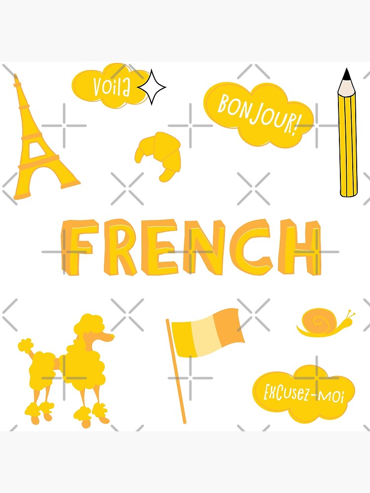 " Yellow French Language School Subject Sticker Pack" Poster for Sale ...