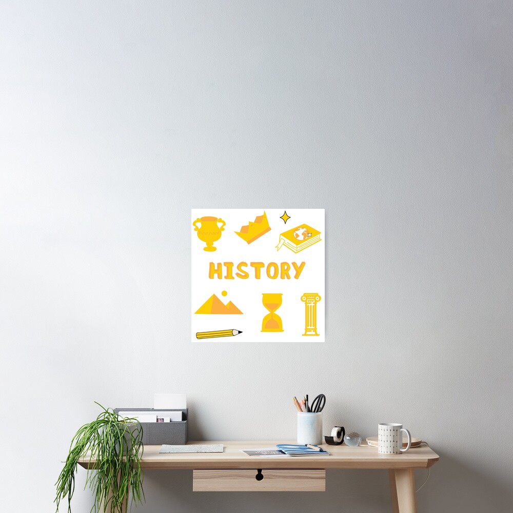 "Yellow History School Subject Sticker Pack" Poster by The-Goods ...