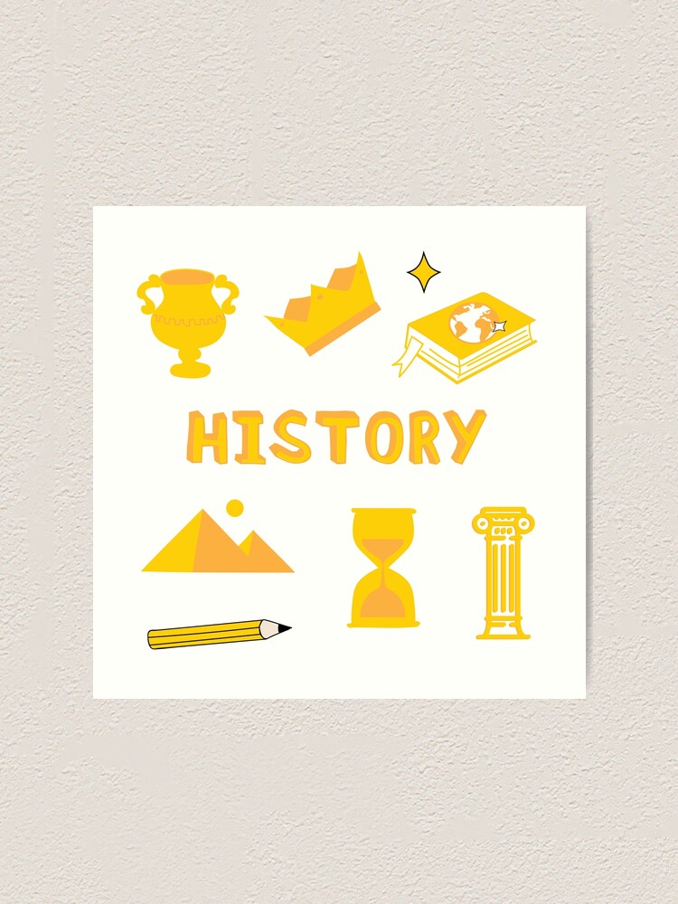 "Yellow History School Subject Sticker Pack" Art Print by The-Goods ...