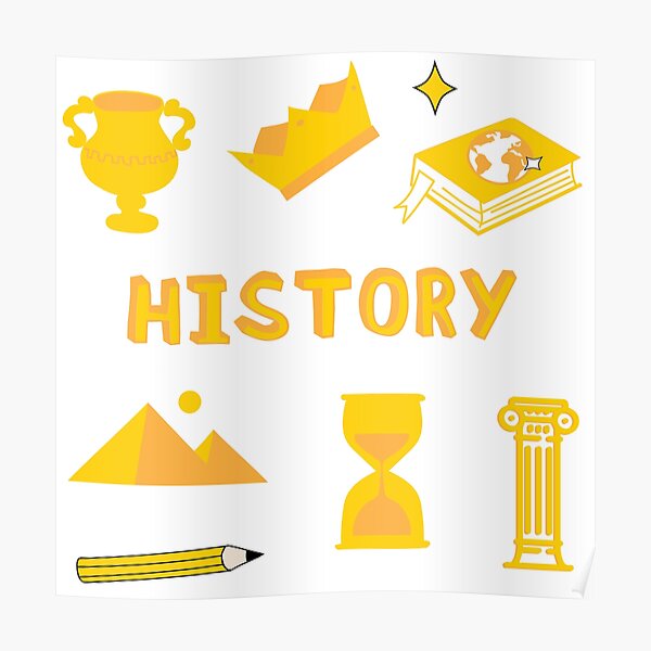 "Yellow History School Subject Sticker Pack" Poster by The-Goods ...