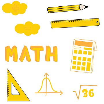"Yellow Math School Subject Sticker Pack" Sticker for Sale by The-Goods ...