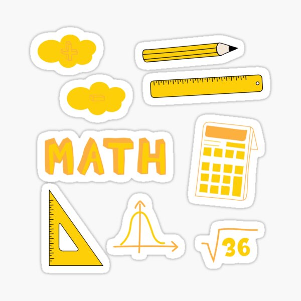 "Yellow Math School Subject Sticker Pack" Sticker for Sale by The-Goods ...