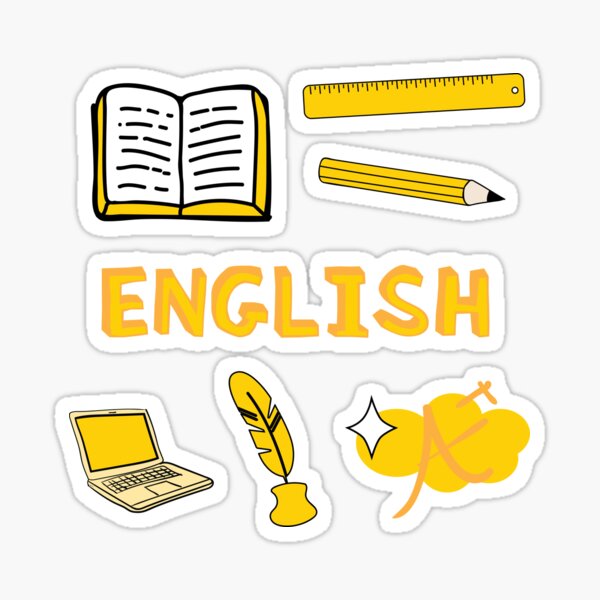 "Yellow English School Subject Sticker Pack" Sticker by The-Goods ...