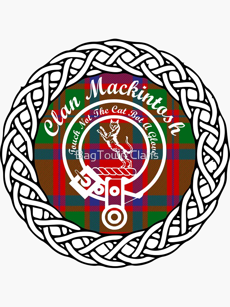"Clan Mackintosh surname last name tartan crest badge" Sticker for Sale ...
