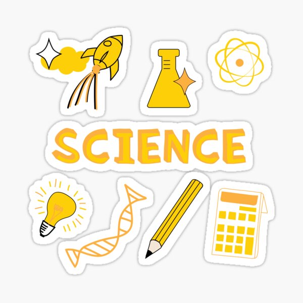 "Yellow Science School Subject Sticker Pack" Sticker for Sale by The ...