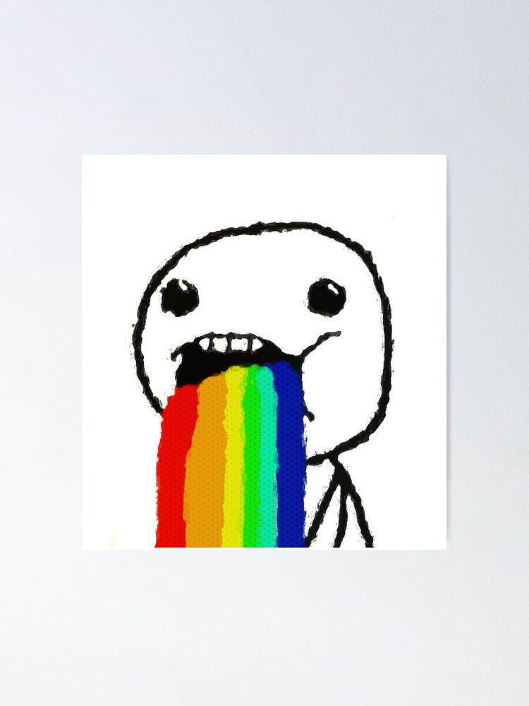 "Salivating Rainbow Meme" Poster by WallMemes | Redbubble