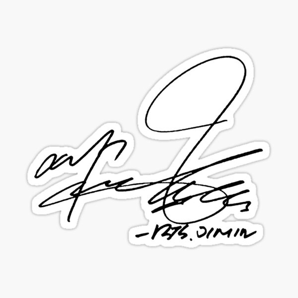 "bts jimin signature " Sticker for Sale by suzangg | Redbubble