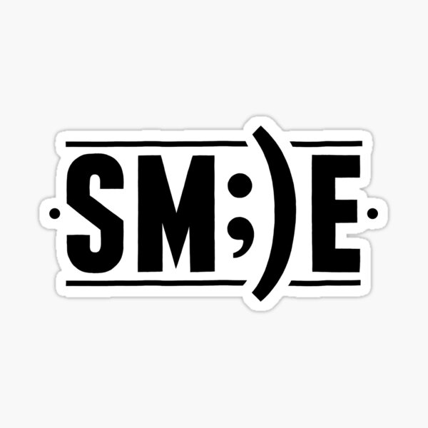 "Smile" Sticker by WordFandom | Redbubble