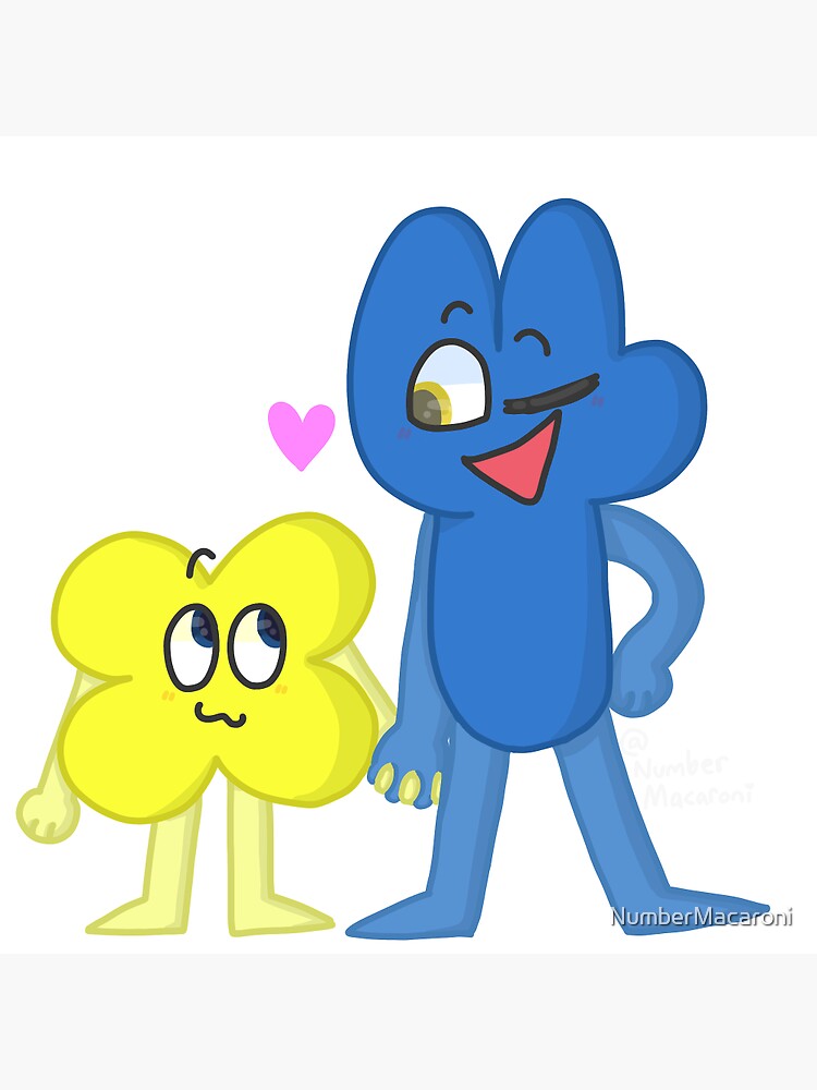 "Four And X Holding Hands BFB" Sticker by NumberMacaroni | Redbubble