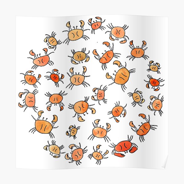 "Circle of Crabs" Poster for Sale by Elliestrations | Redbubble