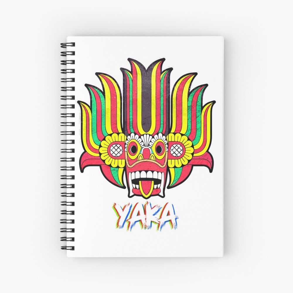 "YAKA MASK Rasta Color Sri lankan T-shirt " Spiral Notebook for Sale by ...