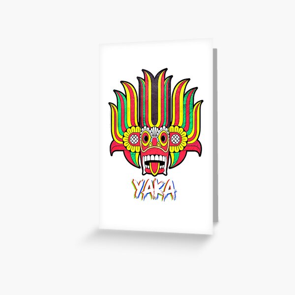 "YAKA MASK Rasta Color Sri lankan T-shirt " Greeting Card for Sale by ...