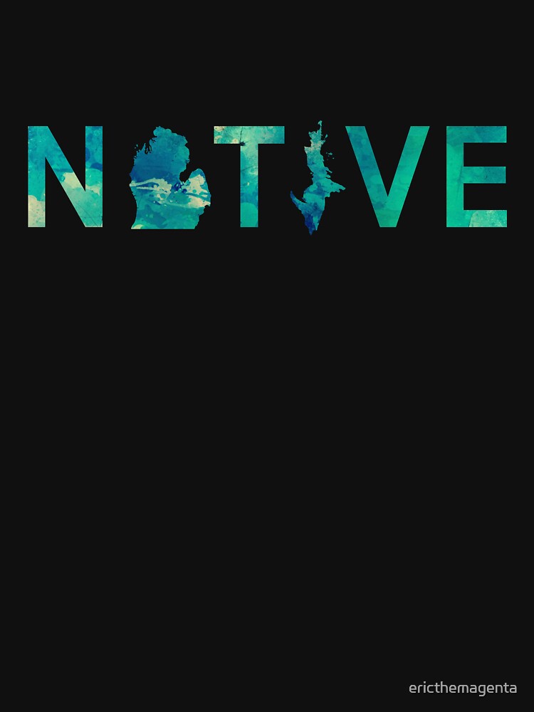 "Michigan Native Michigander State Green Watercolor Art" Pullover ...