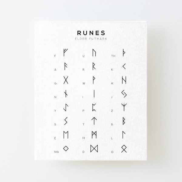 "Runes Chart - Elder Futhark Runes Alphabet Learning Chart - White ...