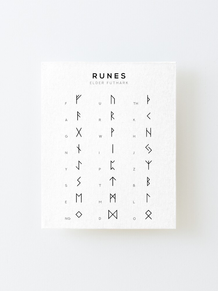 "Runes Chart - Elder Futhark Runes Alphabet Learning Chart - White ...
