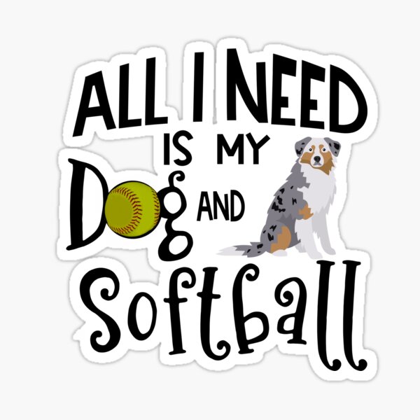 "Australian Shepherd Dog Softball Player Dog Lover Gift " Sticker for ...