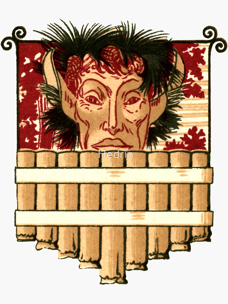 "Satyr with Pan Flutes" Sticker by Hedrin | Redbubble