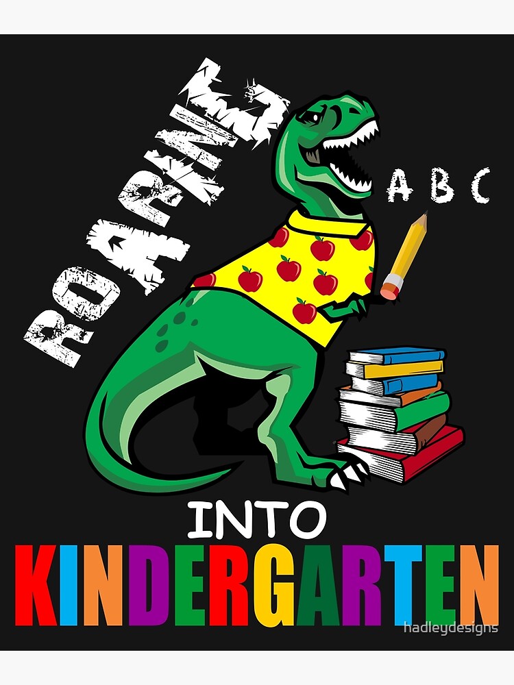 Lámina fotográfica «Roaring Into Kindergarten T Rex Back To School para ...