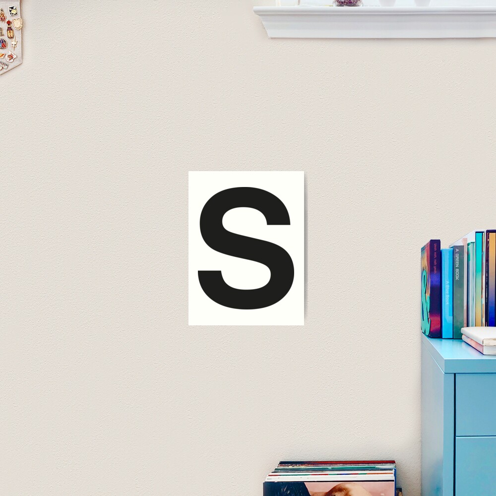 "Letter S Initial - Black Helvetica Monogram " Art Board Print for Sale ...